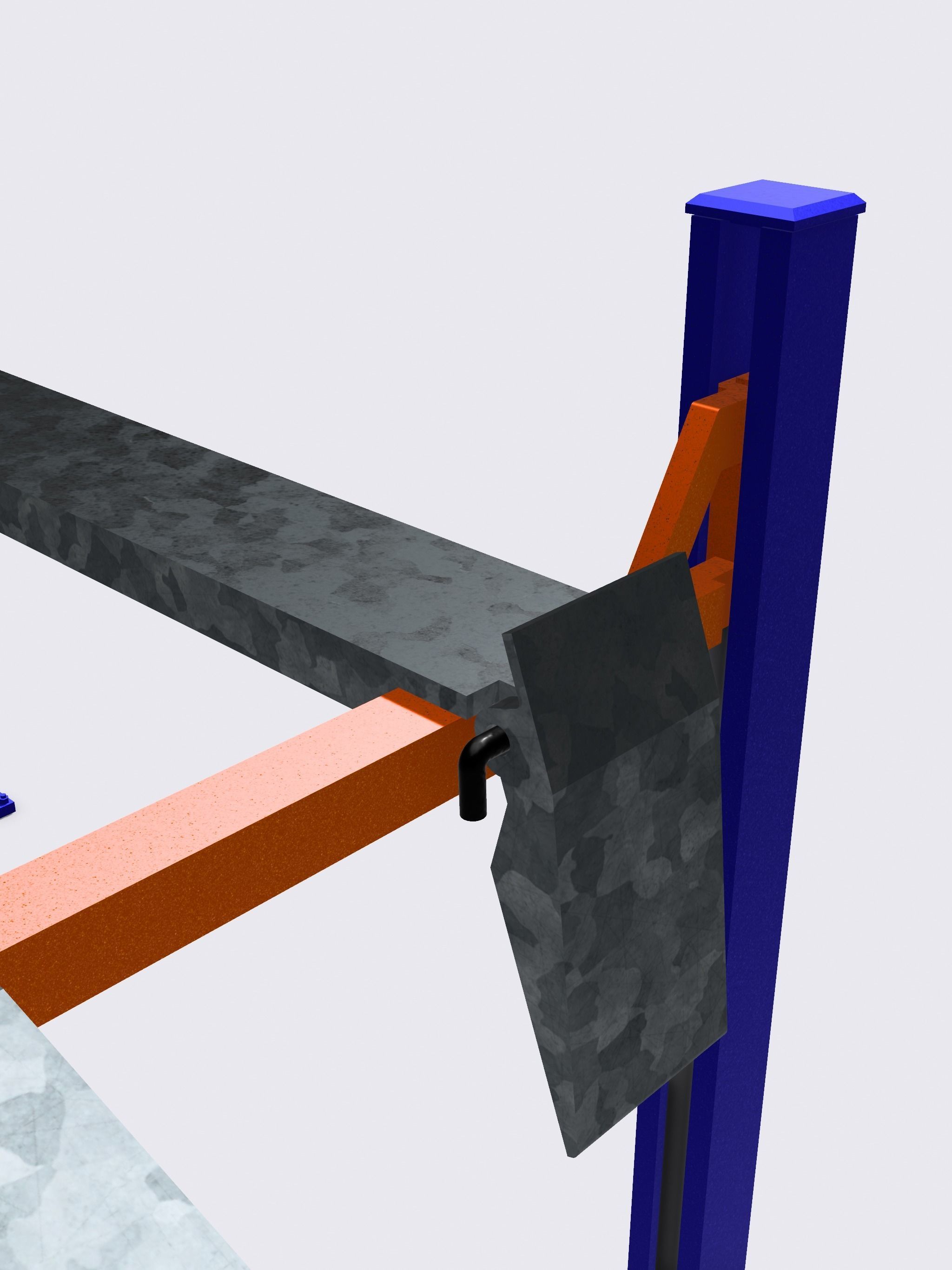 4 Post Car Lift with adjustable elements for diorama 3D model 3D ...