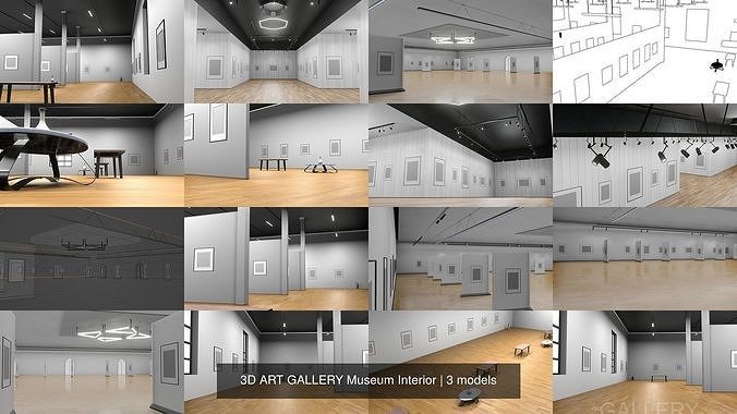 3D ART GALLERY Museum Interior 3D Model Collection | CGTrader