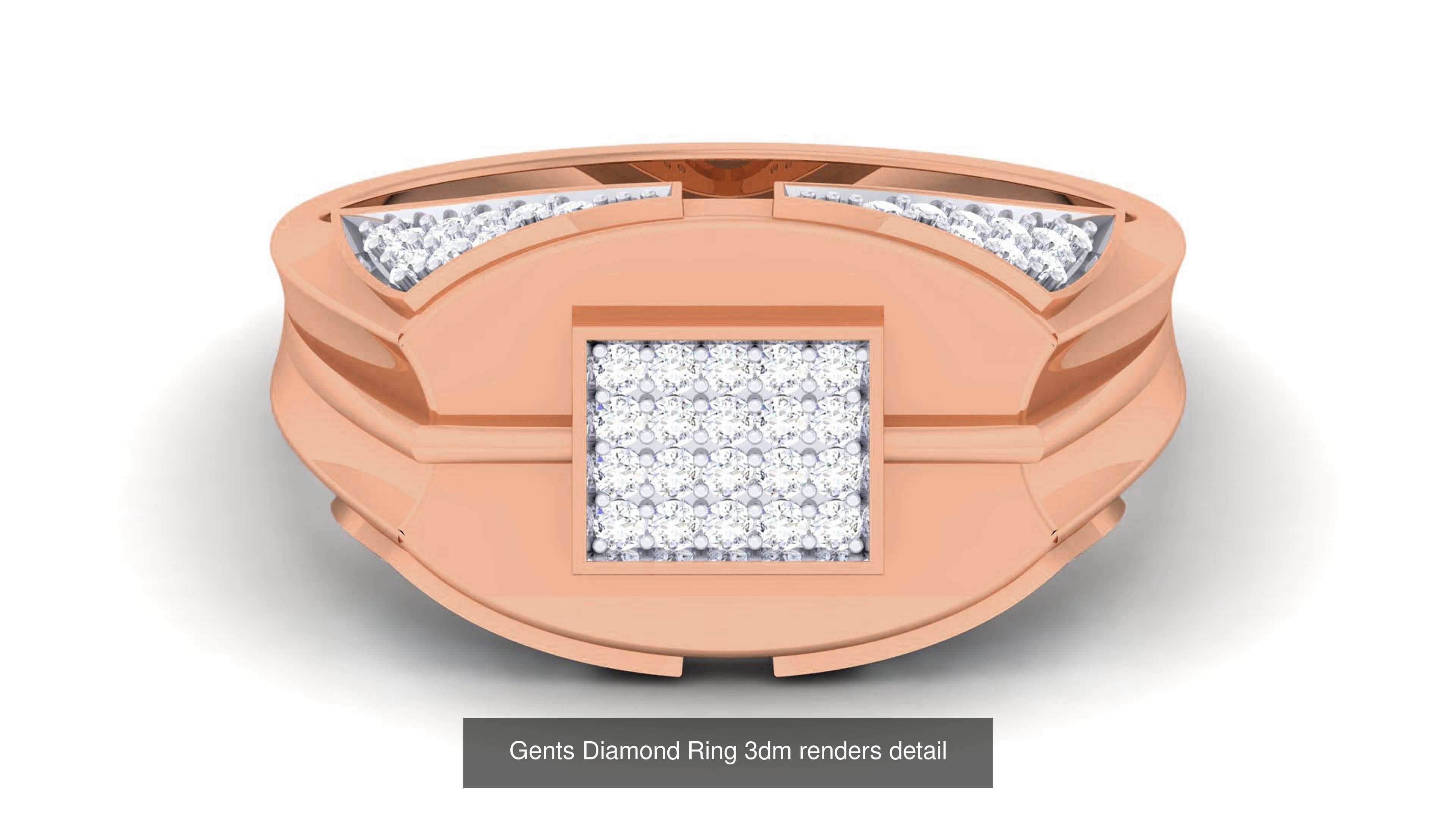 6 Gents Groom Diamond Ring 3dm renders details 3D Model Collection ...