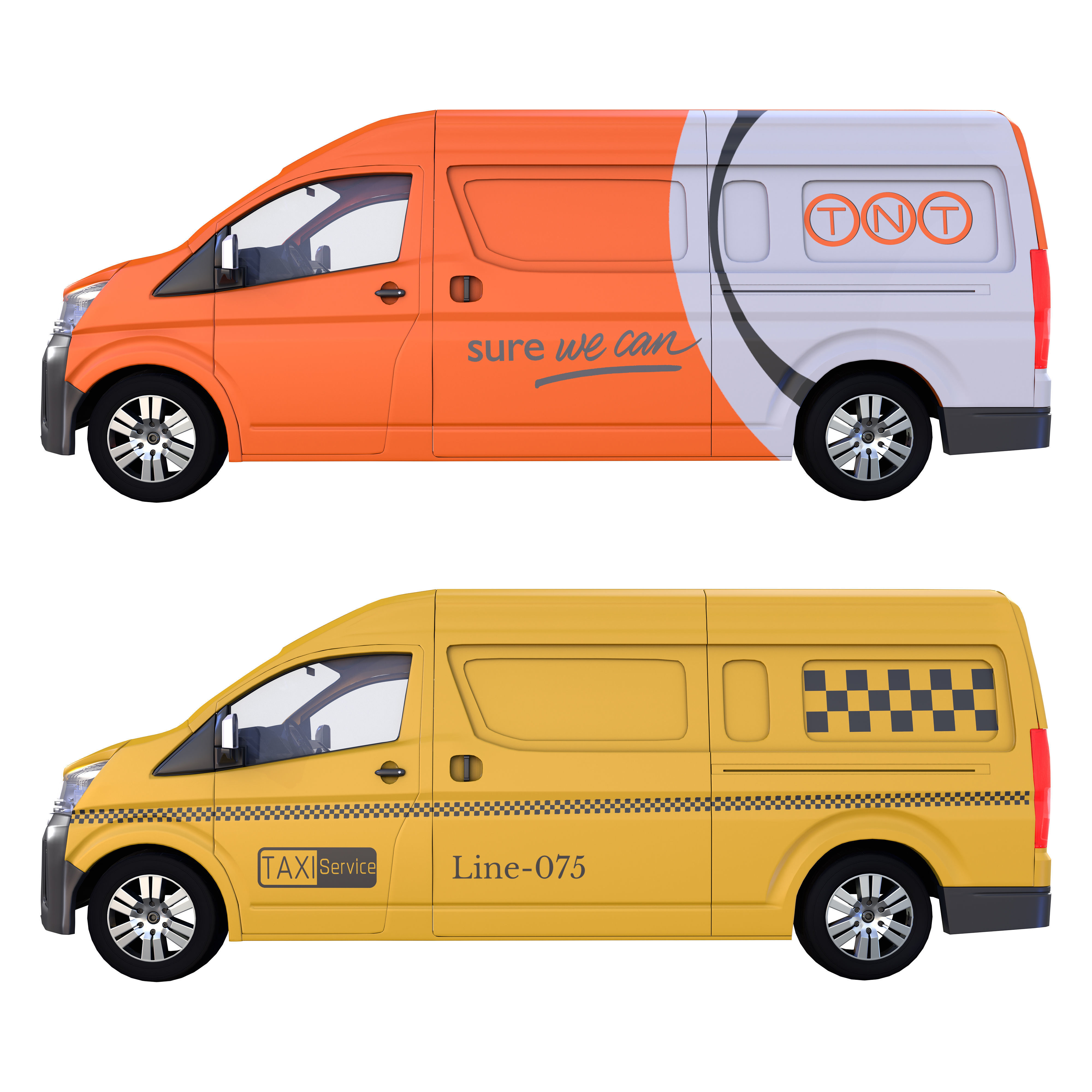 toyota hiace van - Ambulance - taxi - Post - police 3D model | CGTrader