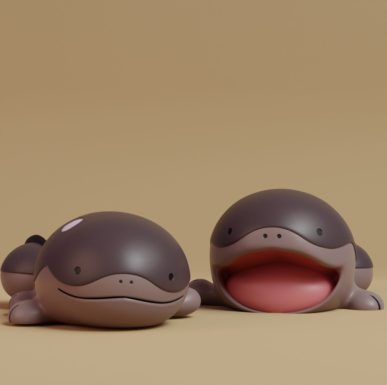 Pokemon - Paldean Wooper and Clodsire with 2 poses 3D model 3D ...