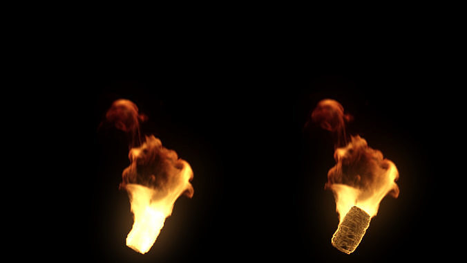 Fire Torch VDB 10s looping sequence 3D model animated | CGTrader