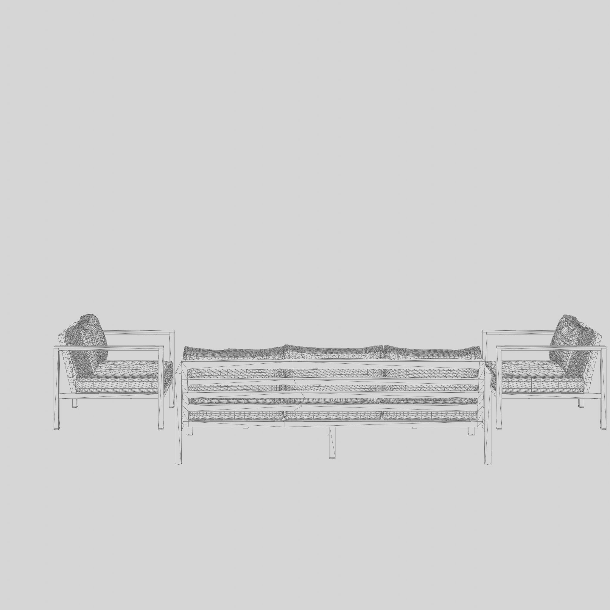 3D model New York Sofa Set 3D Model VR / AR / low-poly | CGTrader