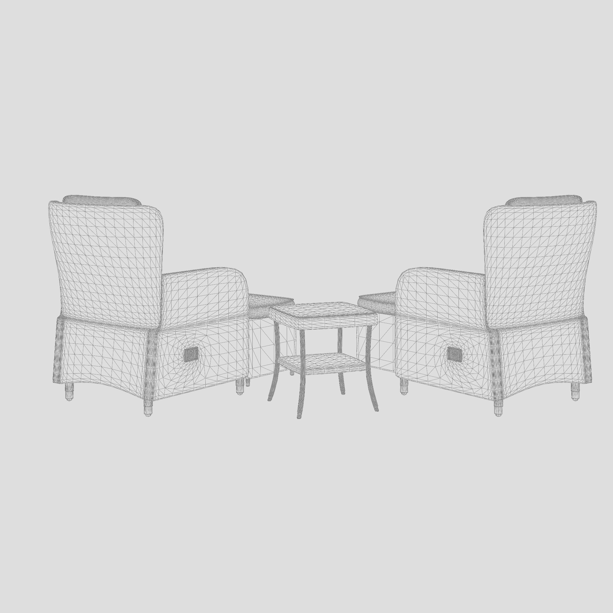 3D model Lotus Lounge Recliner Duo Set 3D Model VR / AR / low-poly ...