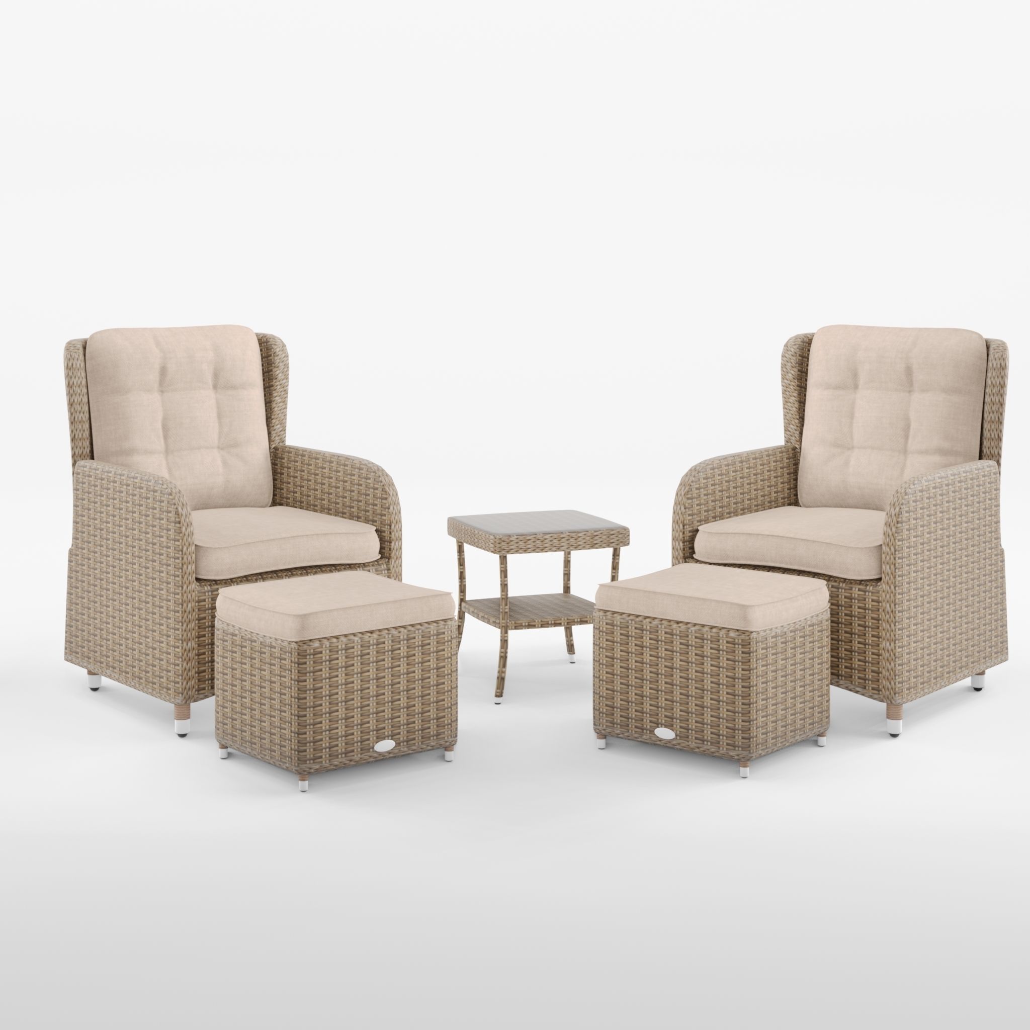 3D model Lotus Lounge Recliner Duo Set 3D Model VR / AR / low-poly ...