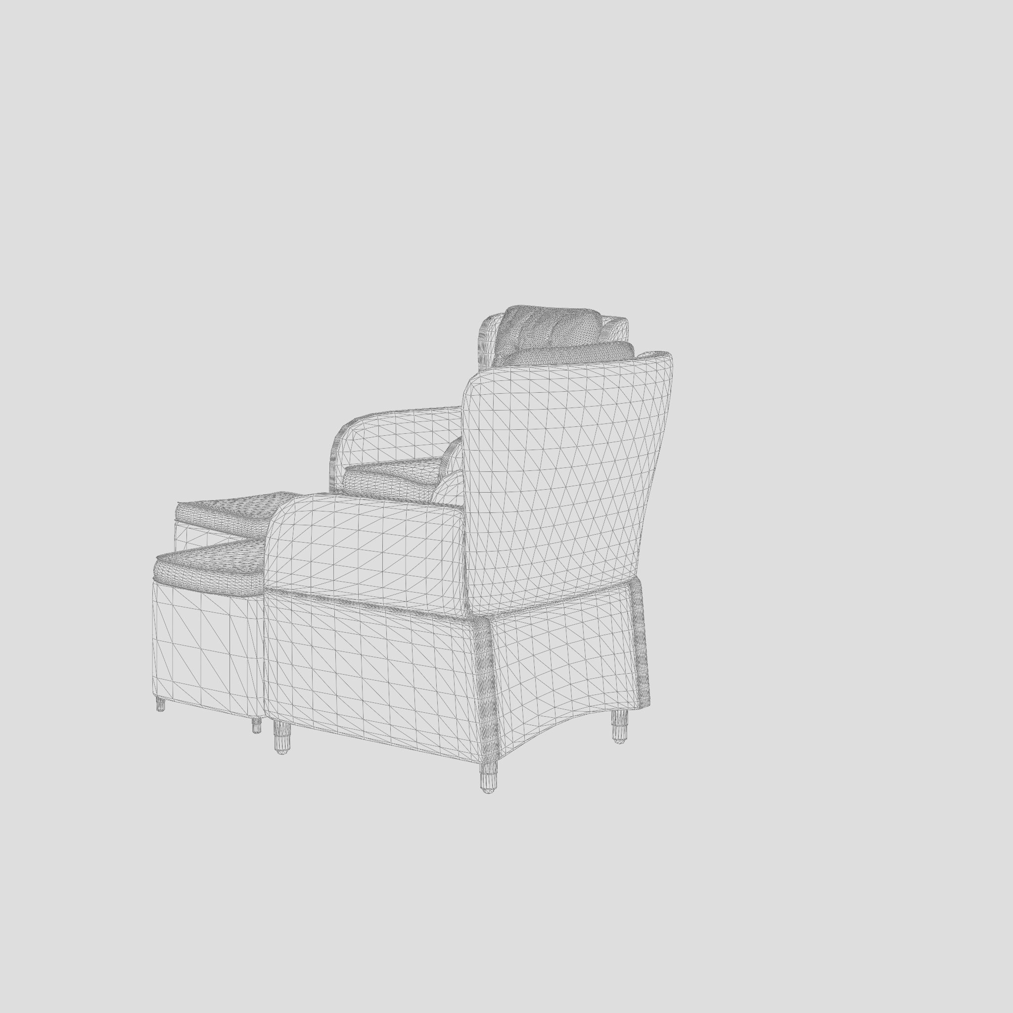 3D model Lotus Lounge Recliner Duo Set 3D Model VR / AR / low-poly ...