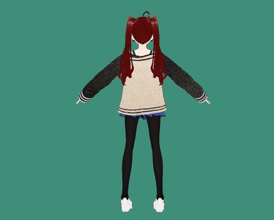 3D model Vroid Studio Cute Anime Girl 3D Character VR / AR / low-poly ...