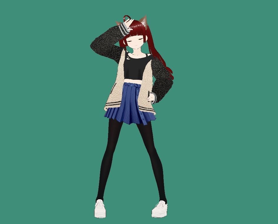 3D model Vroid Studio Cute Anime Girl 3D Character VR / AR / low-poly ...