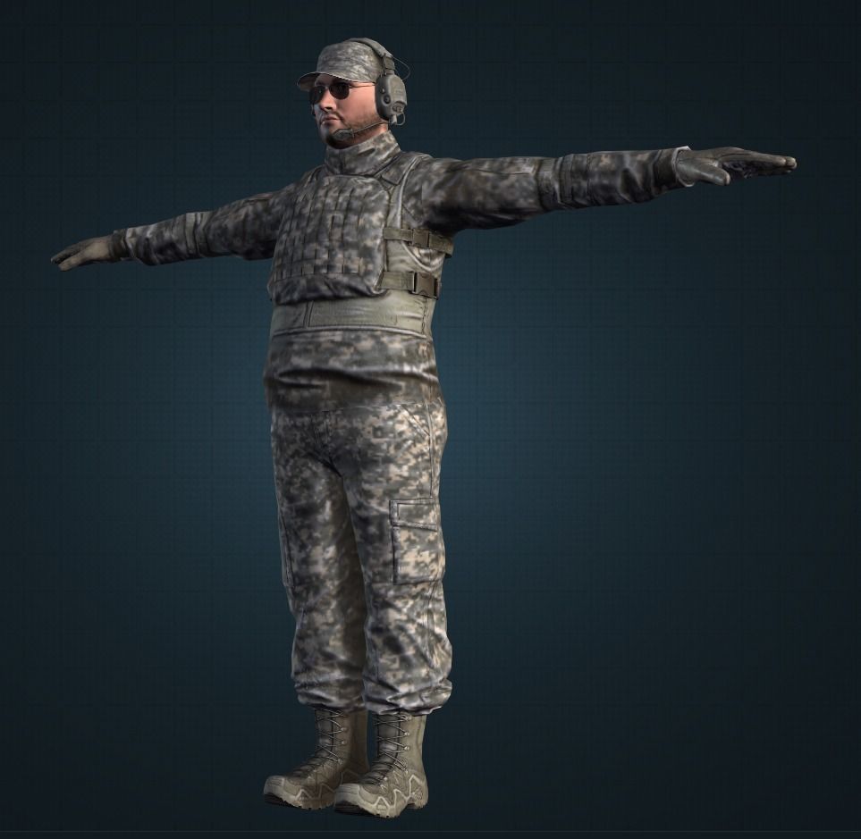 3D model Army Soldier 3D Gaming Character with Pro Rifle Pack Animation ...