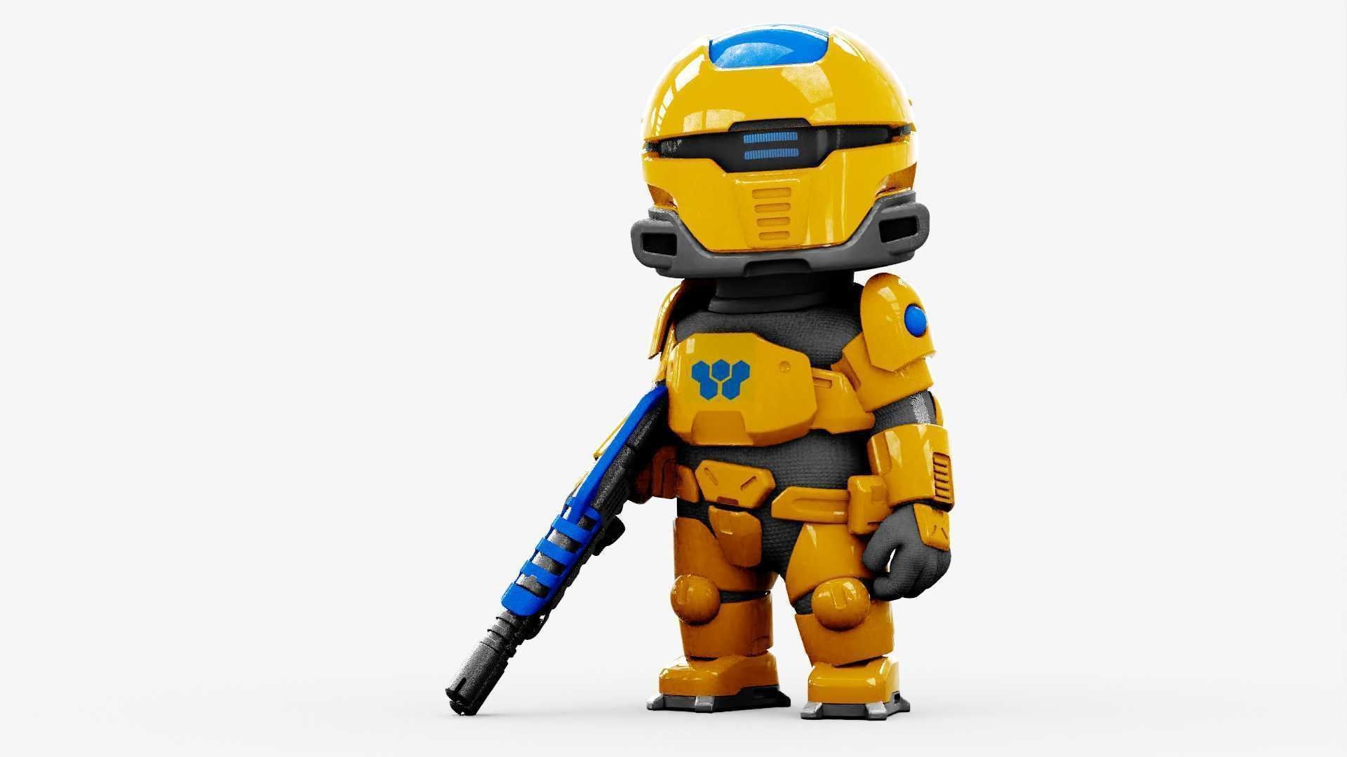 TOON CYBER TROOPER RIGGED 3D model rigged | CGTrader
