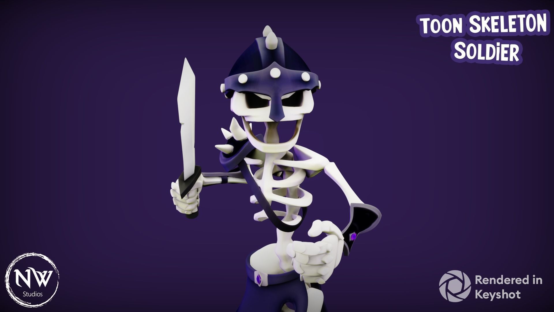 3D model Cartoon Skeleton Soldier - Mobile Game Ready VR / AR / low ...