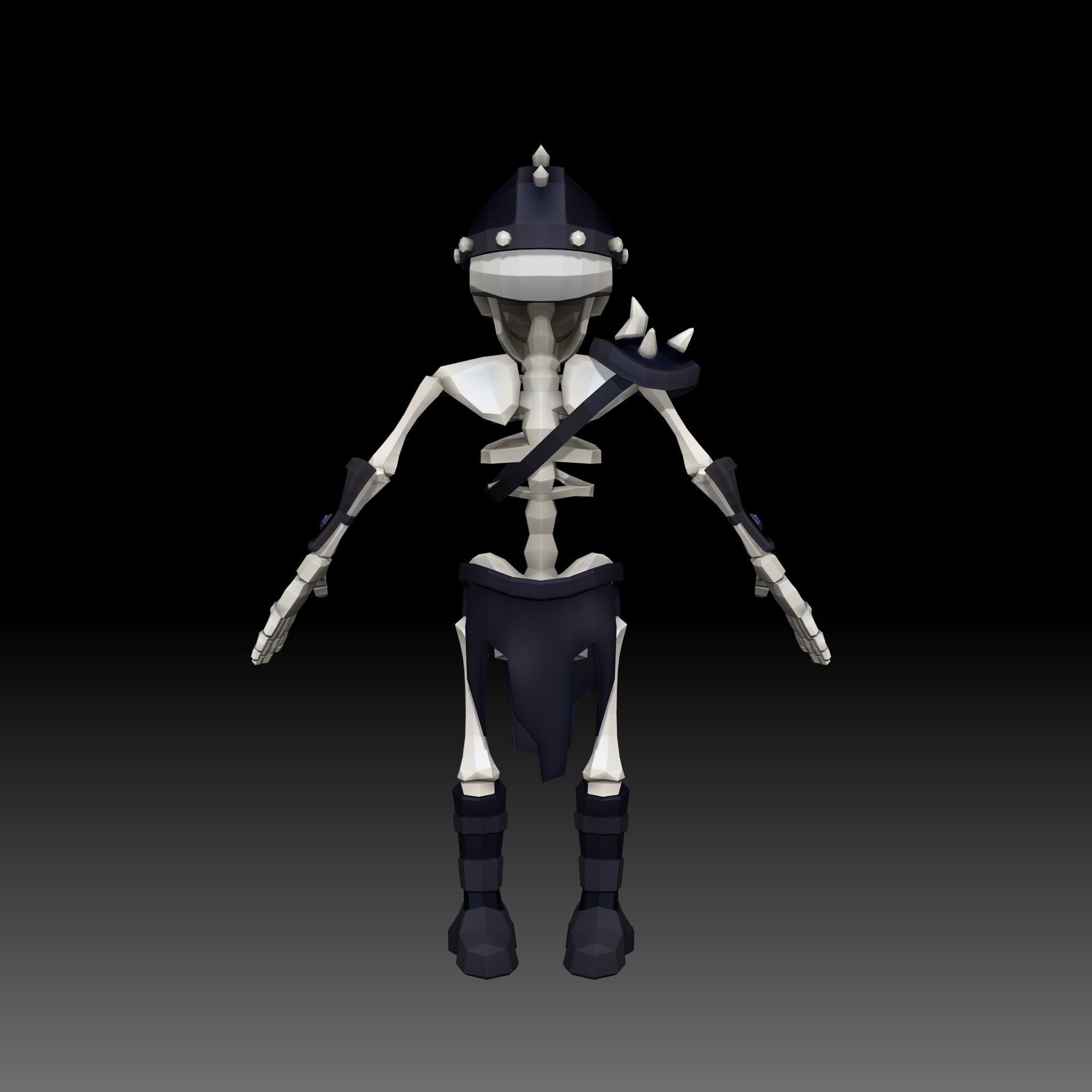 3D model Cartoon Skeleton Soldier - Mobile Game Ready VR / AR / low ...