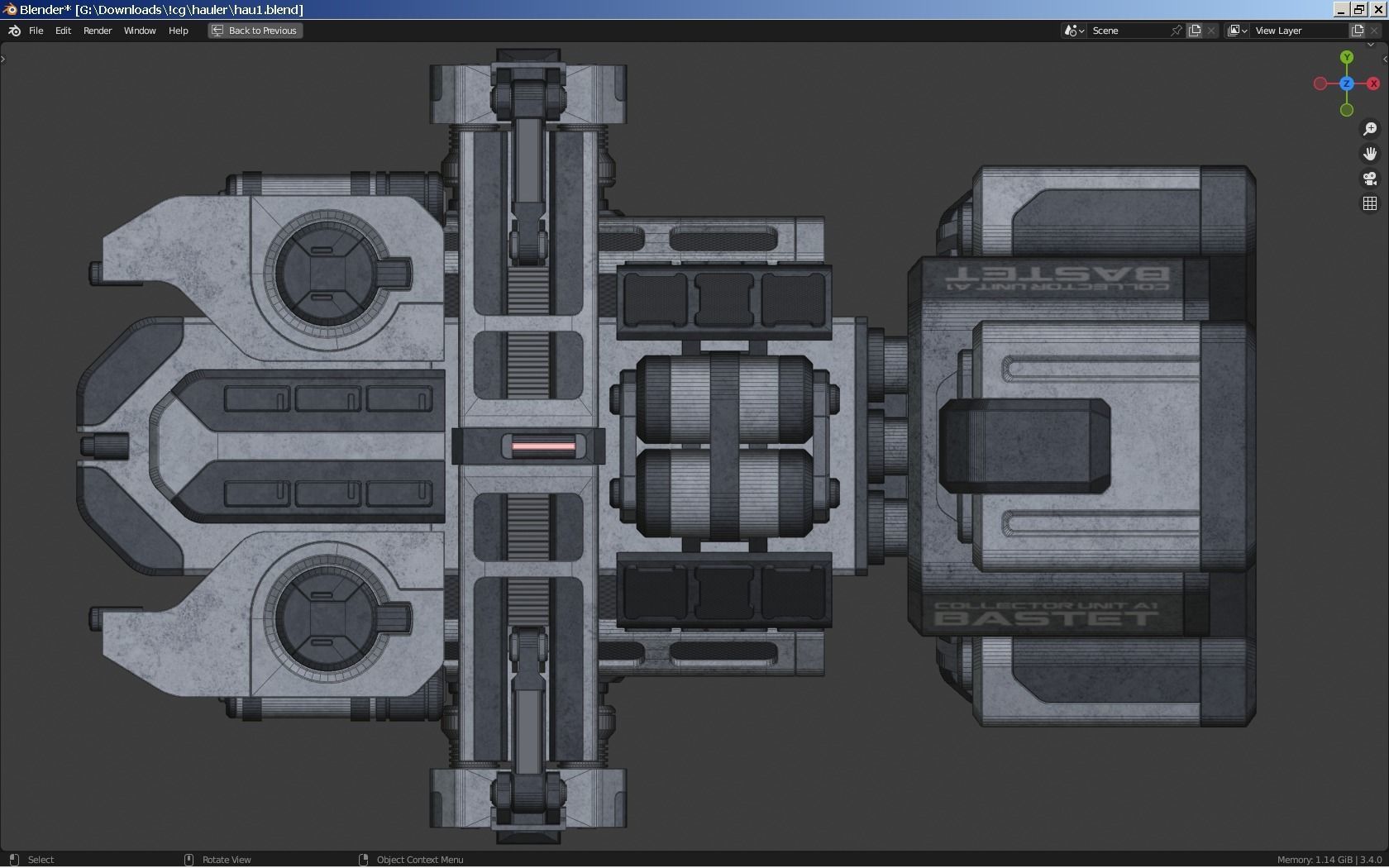 Sci-Fi Cargo Hauler Spaceship 3D model | CGTrader