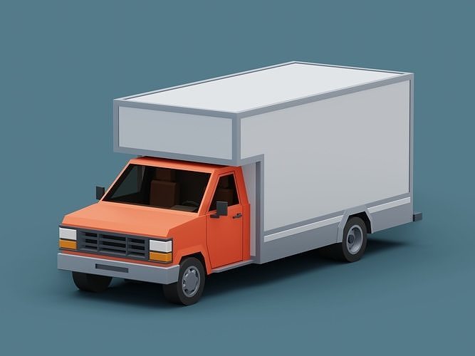3D model Stylized Moving truck VR / AR / low-poly | CGTrader