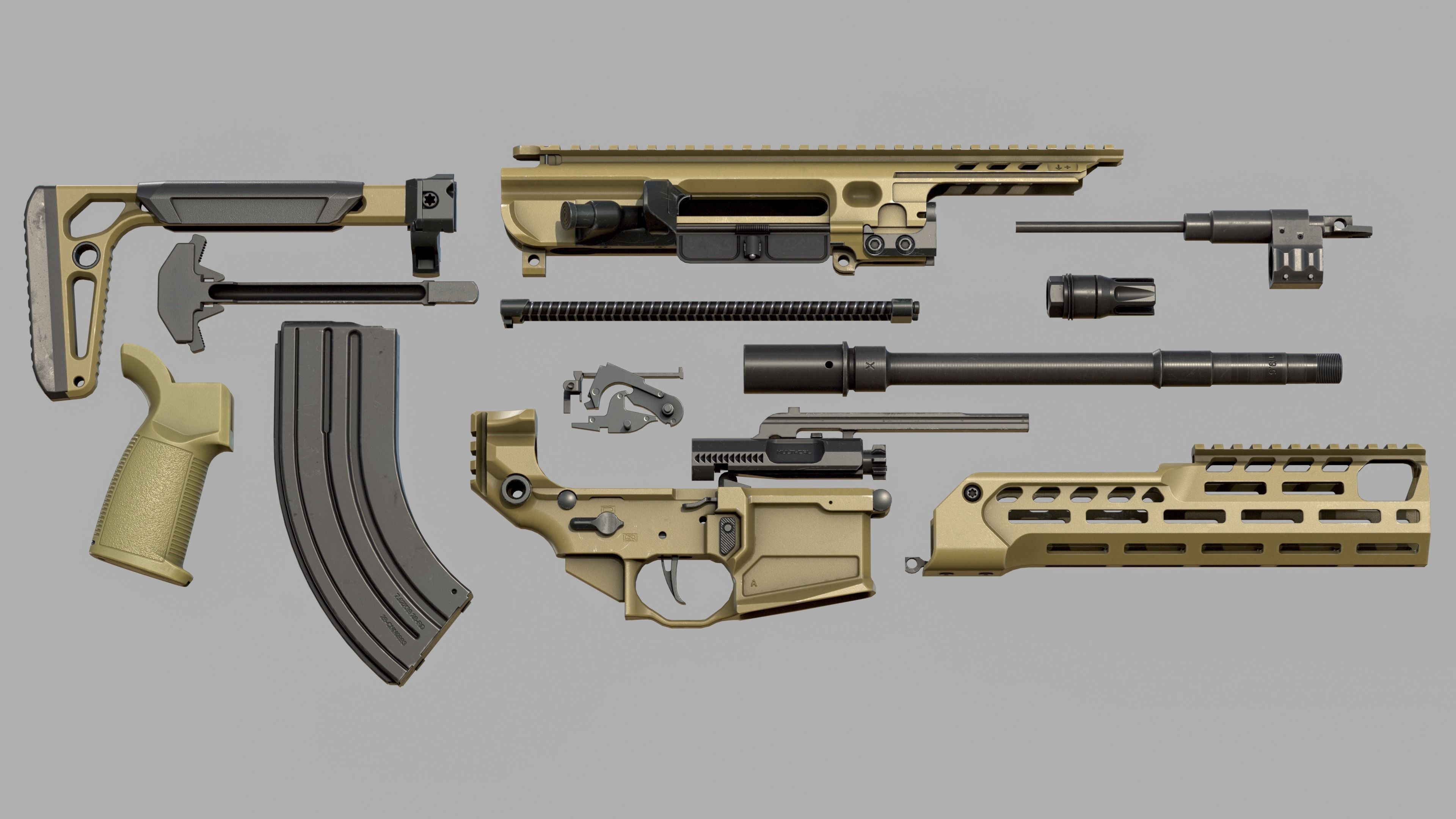 3D model Sig Sauer MCX Spear Lt - Replica - LOW POLY VR / AR / low-poly ...