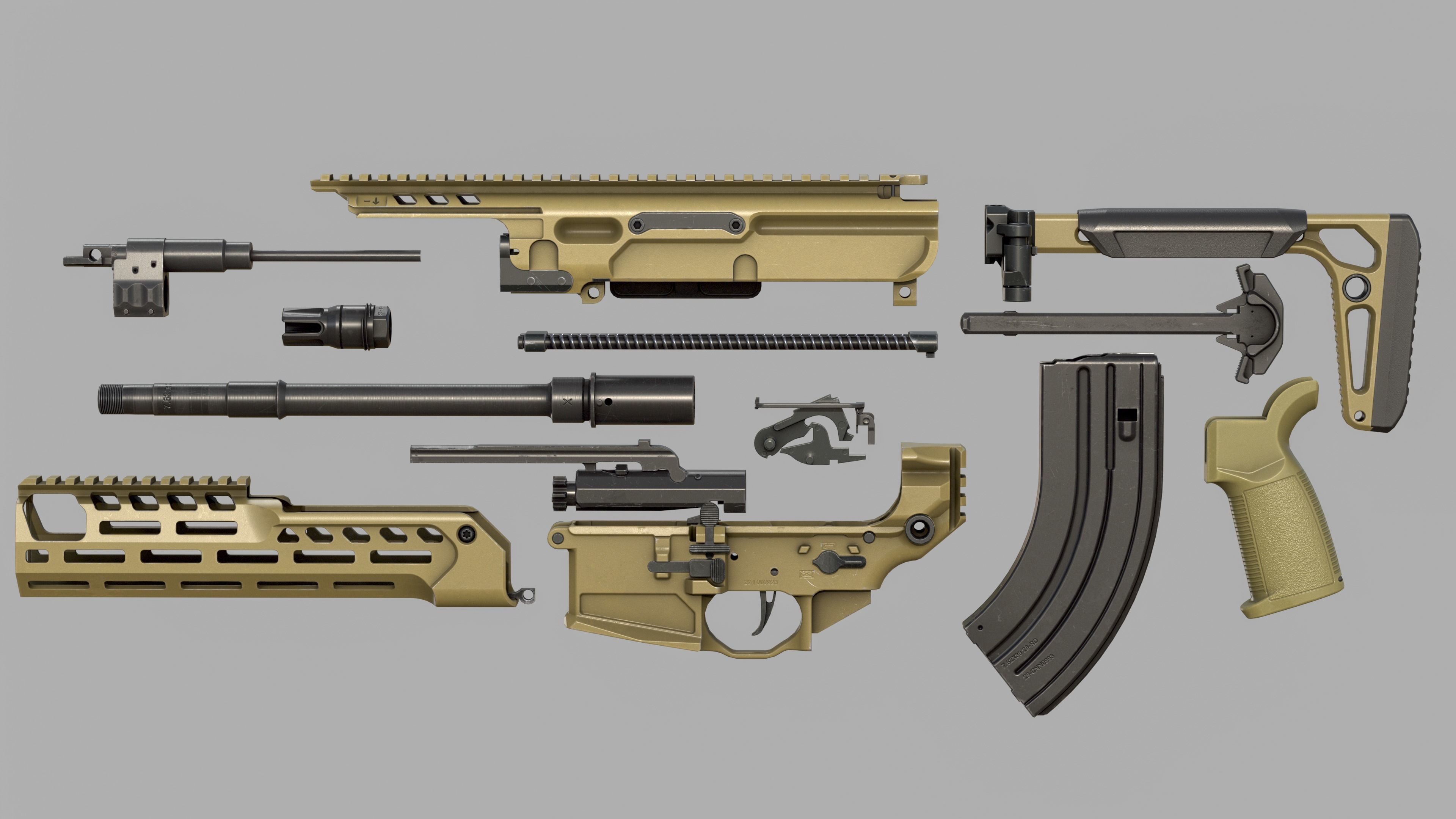 3D model Sig Sauer MCX Spear Lt - Replica - LOW POLY VR / AR / low-poly ...