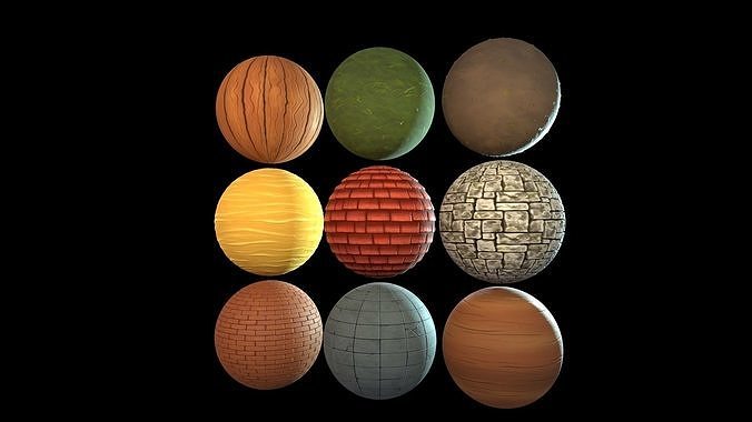 Texture Stylized Handpainted Cartoon Textures pack - PBR Material asset ...