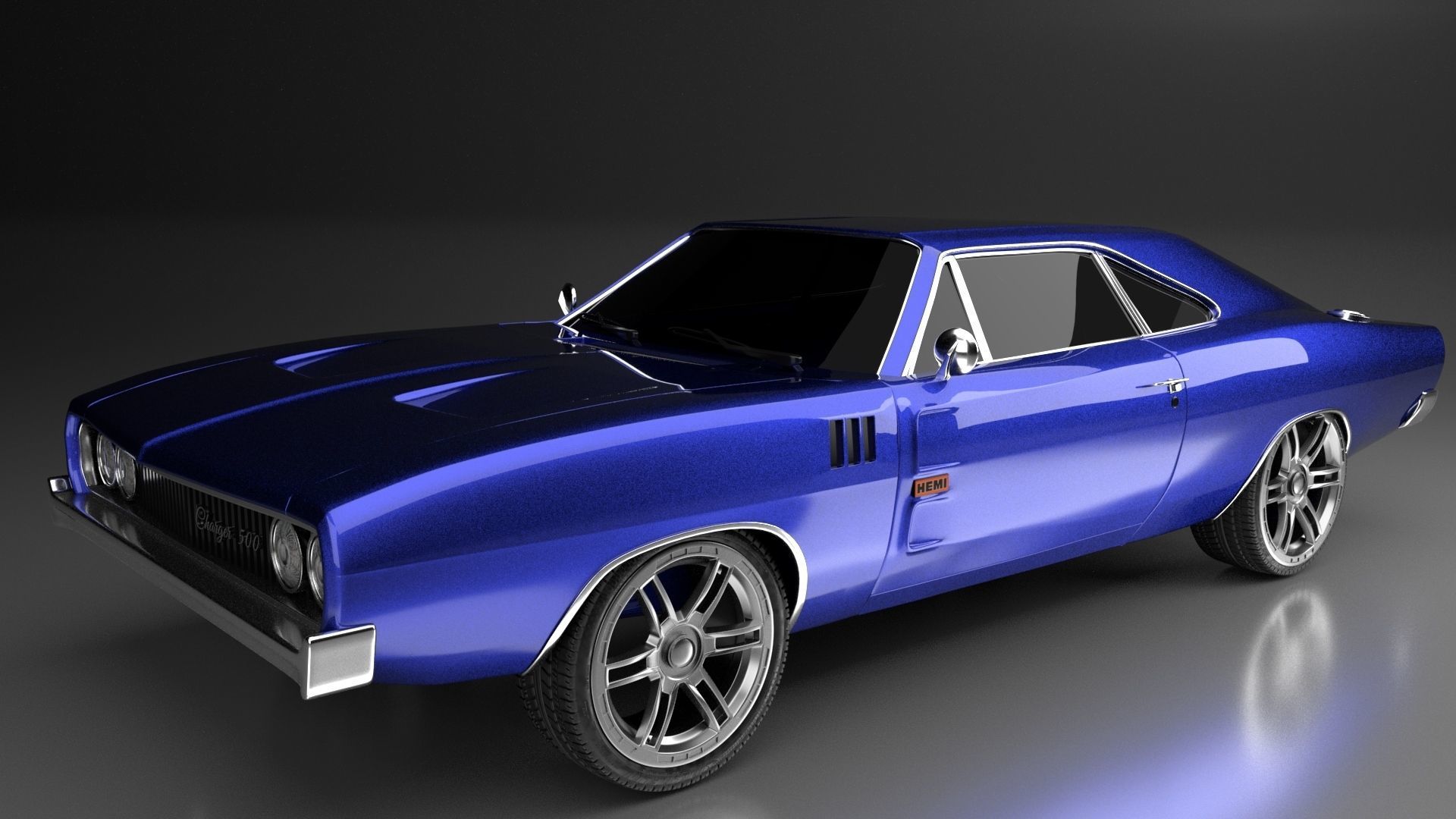 1969 Dodge Charger 500 Hemi Maya 3D Model 3D model | CGTrader
