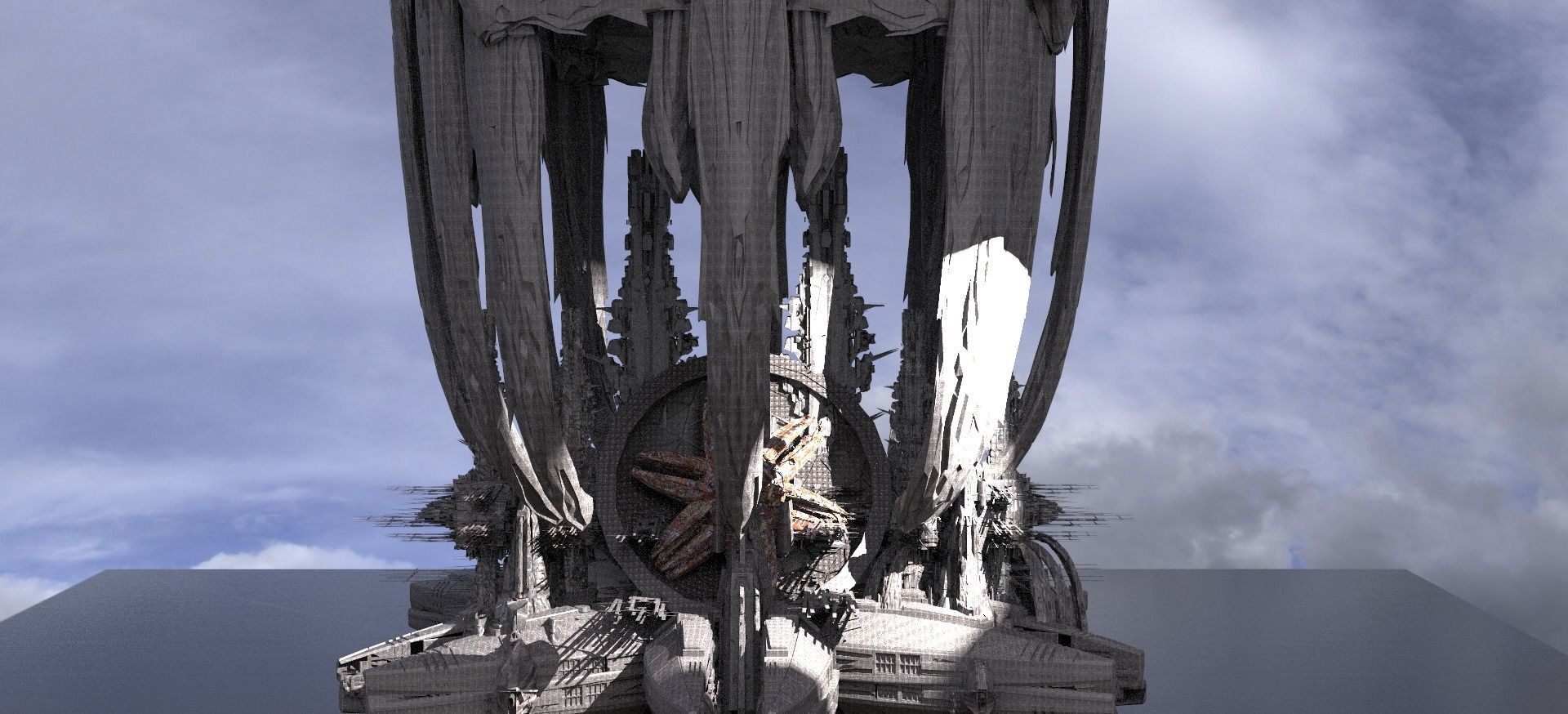 Sci Fi Wraith Satellite City Towers 4 3D model | CGTrader