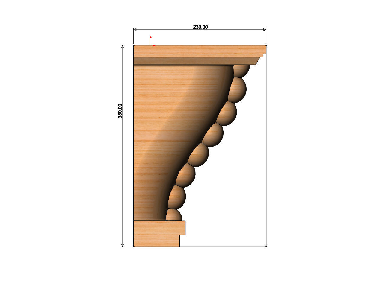 Beaded core mission corbel bracket 3D model 3D printable | CGTrader