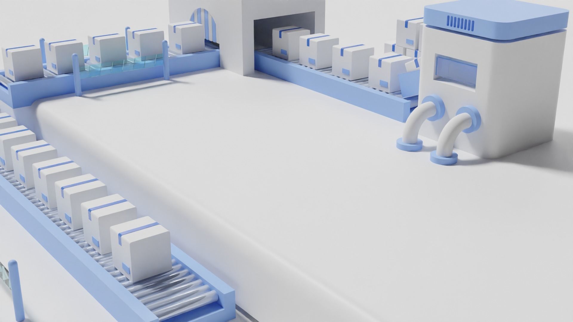 Cartoon assembly line 3D model | CGTrader