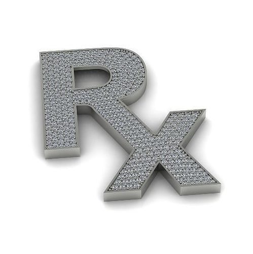 Letters RX with stones Model 3229 3D model 3D printable | CGTrader