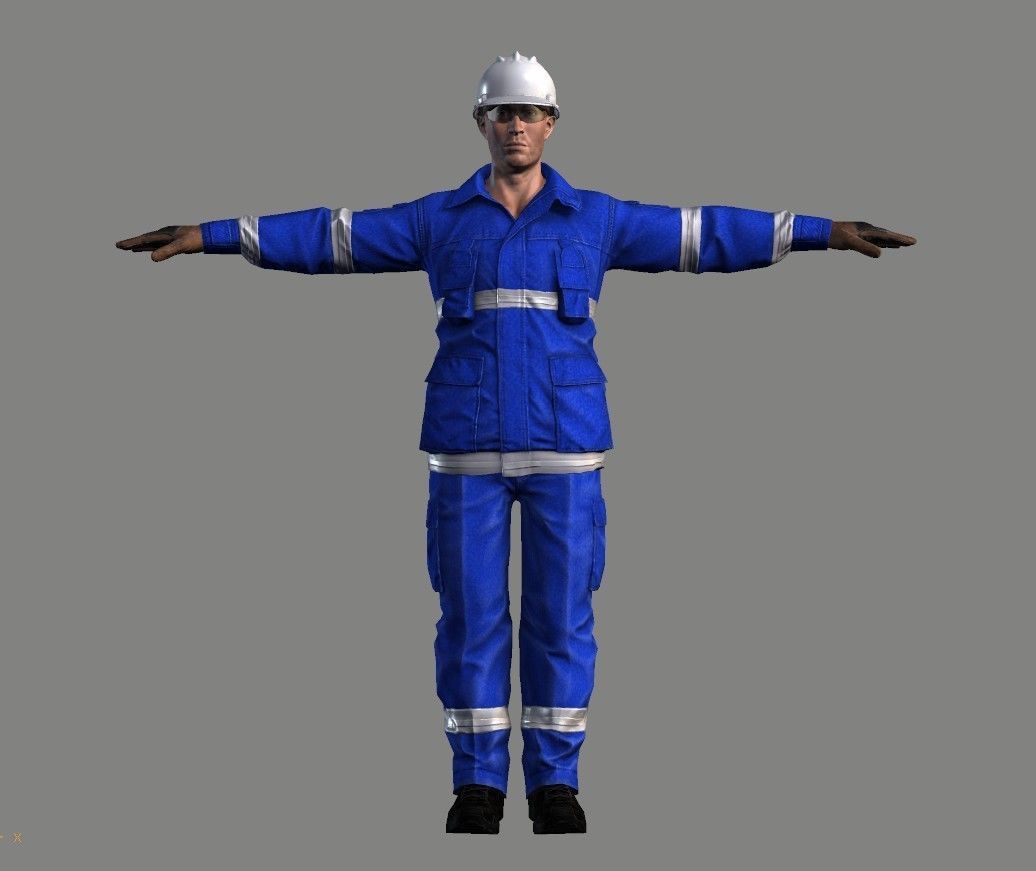 3D model Factory Worker Character RIGGED ANIMATED VR / AR / low-poly ...