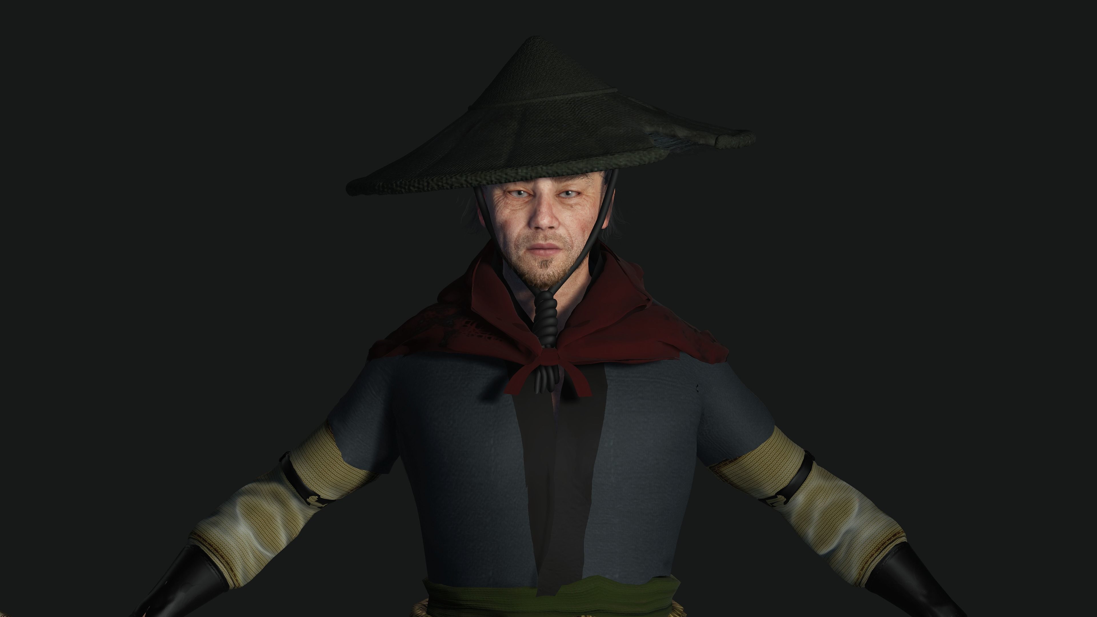 3D model 3D REALISTIC MALE CHARACTER - OLD JAPANESE KNIGHT 01 - Asian ...