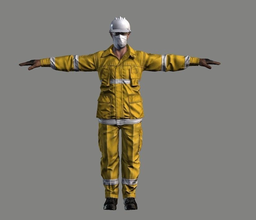 3D model Construction Worker Character RIGGED ANIMATED VR / AR / low ...