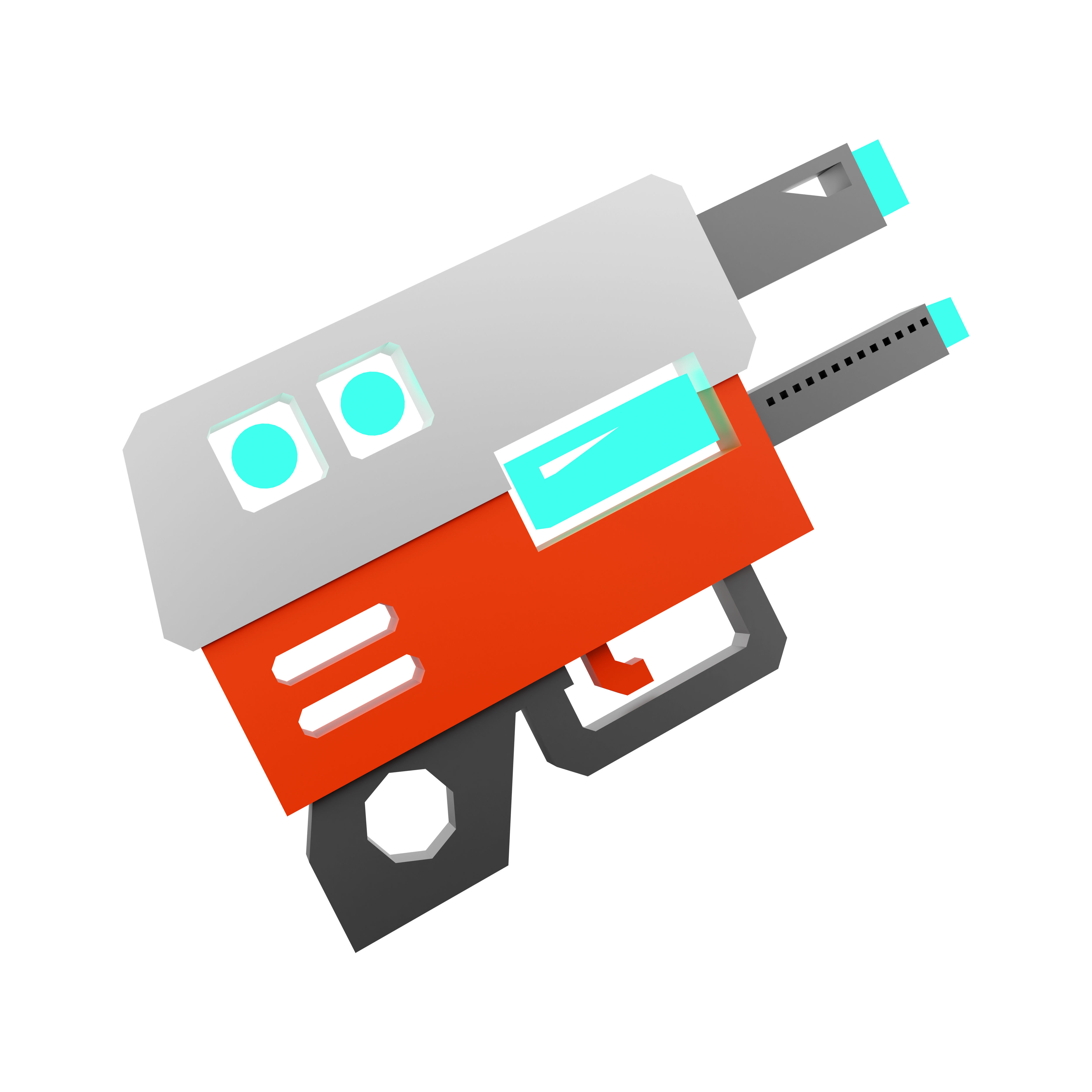 3d laser gun of the future low poly icon 3D model | CGTrader