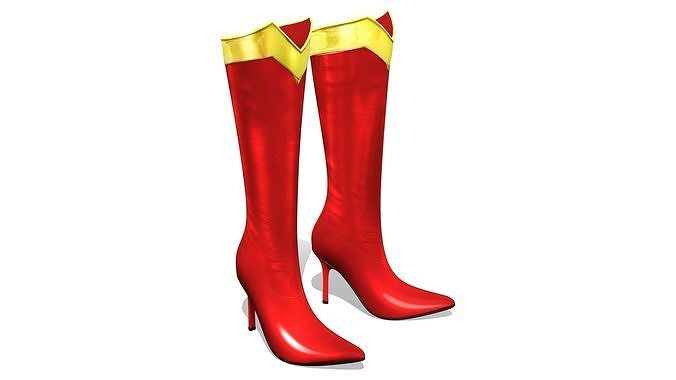 3D model Womens Midcalf Super Hero Boots VR / AR / low-poly | CGTrader