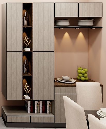 Crockery Unit 3D model | CGTrader