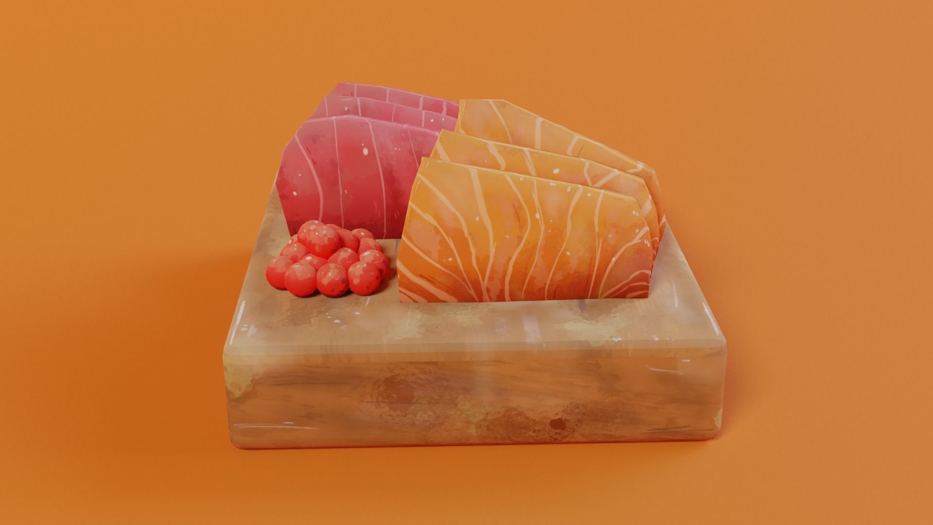 3D model Hand-painted sashimi VR / AR / low-poly | CGTrader