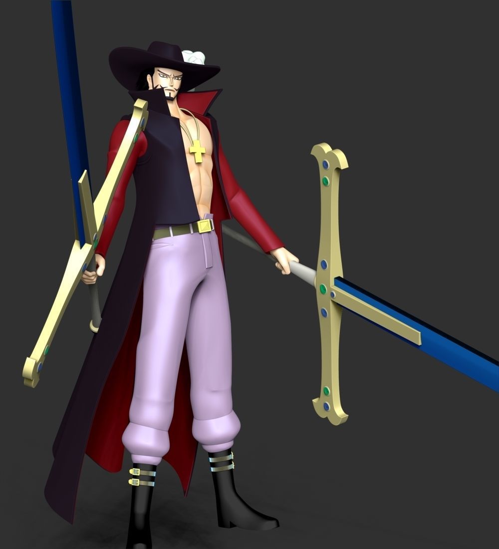 One Piece - Dracule Mihawk 3D model 3D printable | CGTrader