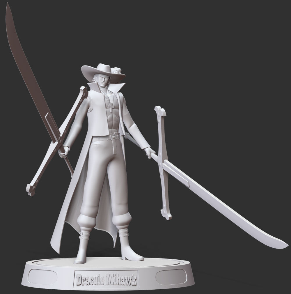 One Piece - Dracule Mihawk 3D model 3D printable | CGTrader