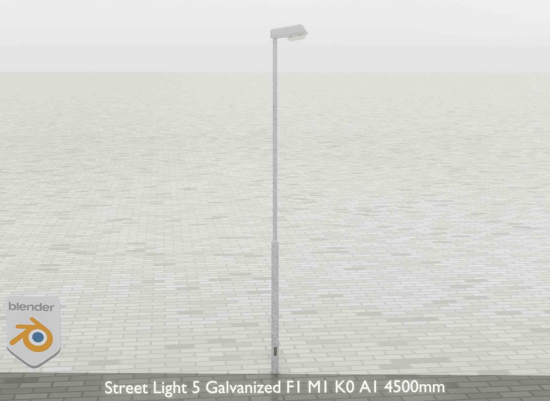 3D model Street Light 5 Galvanized F1 M1 K0 A1 4500mm VR / AR / low ...