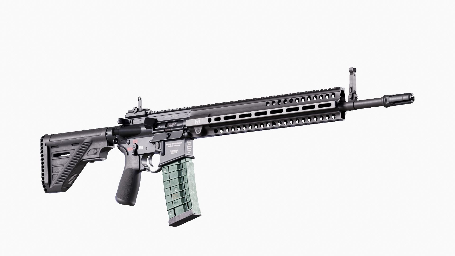 3D model HK416A5 20 Inch Barrel CRUX Handguard VR / AR / low-poly ...