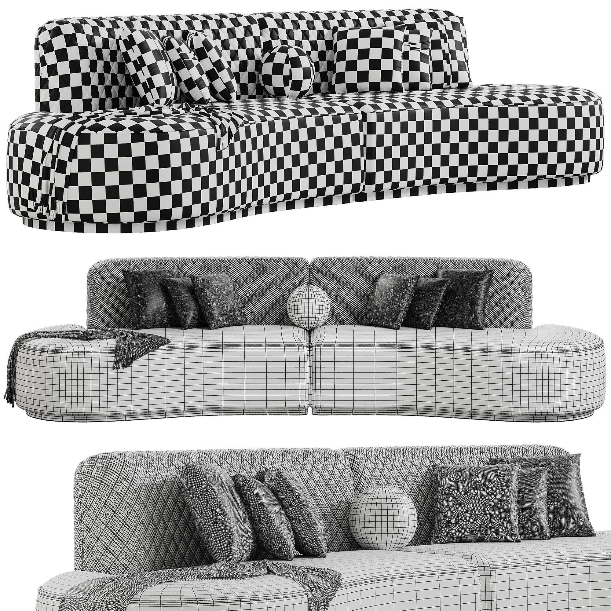 3D model PALERMO SOFA SET VR / AR / low-poly | CGTrader