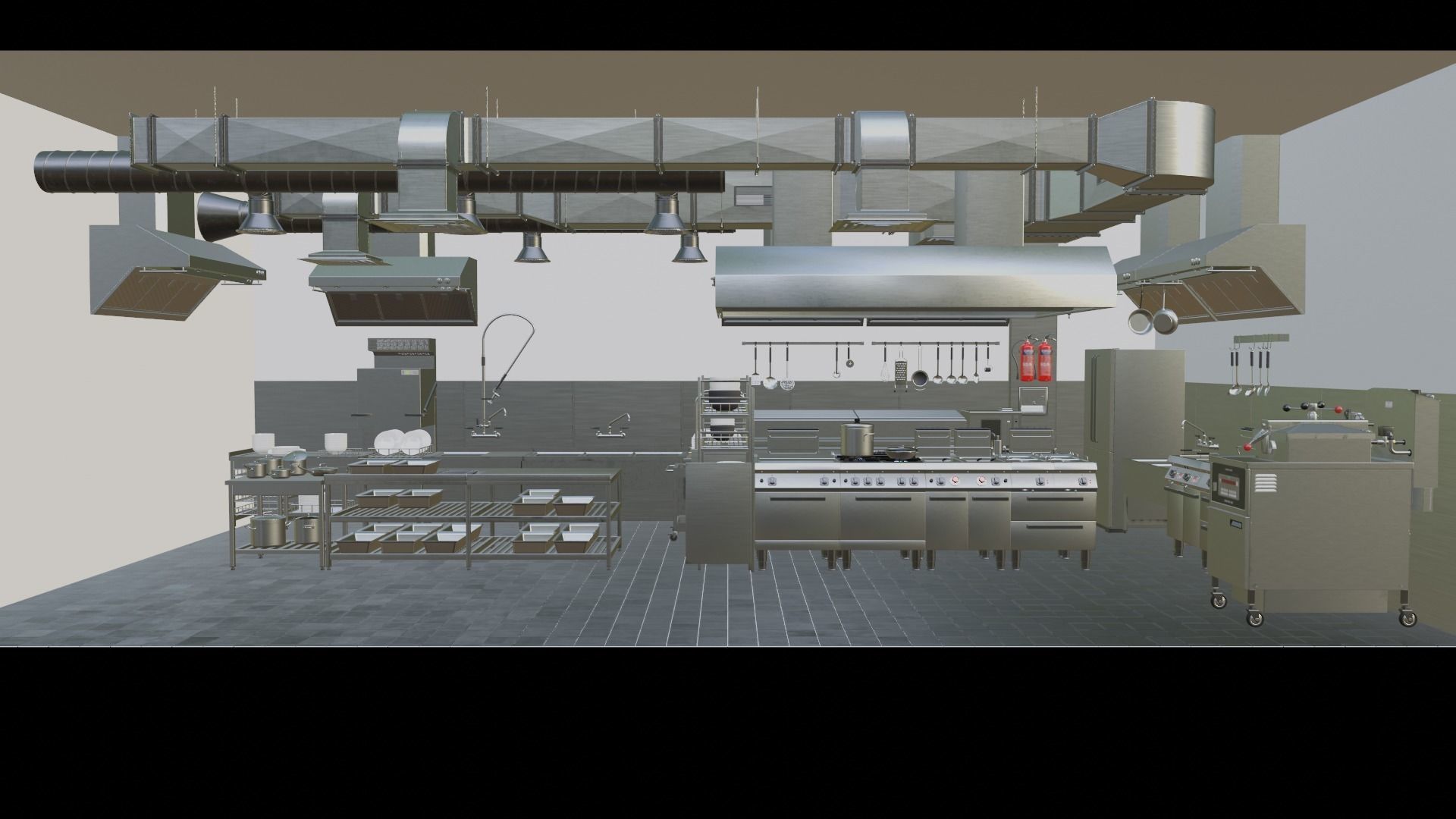 Commercial Kitchen v3 3D model | CGTrader