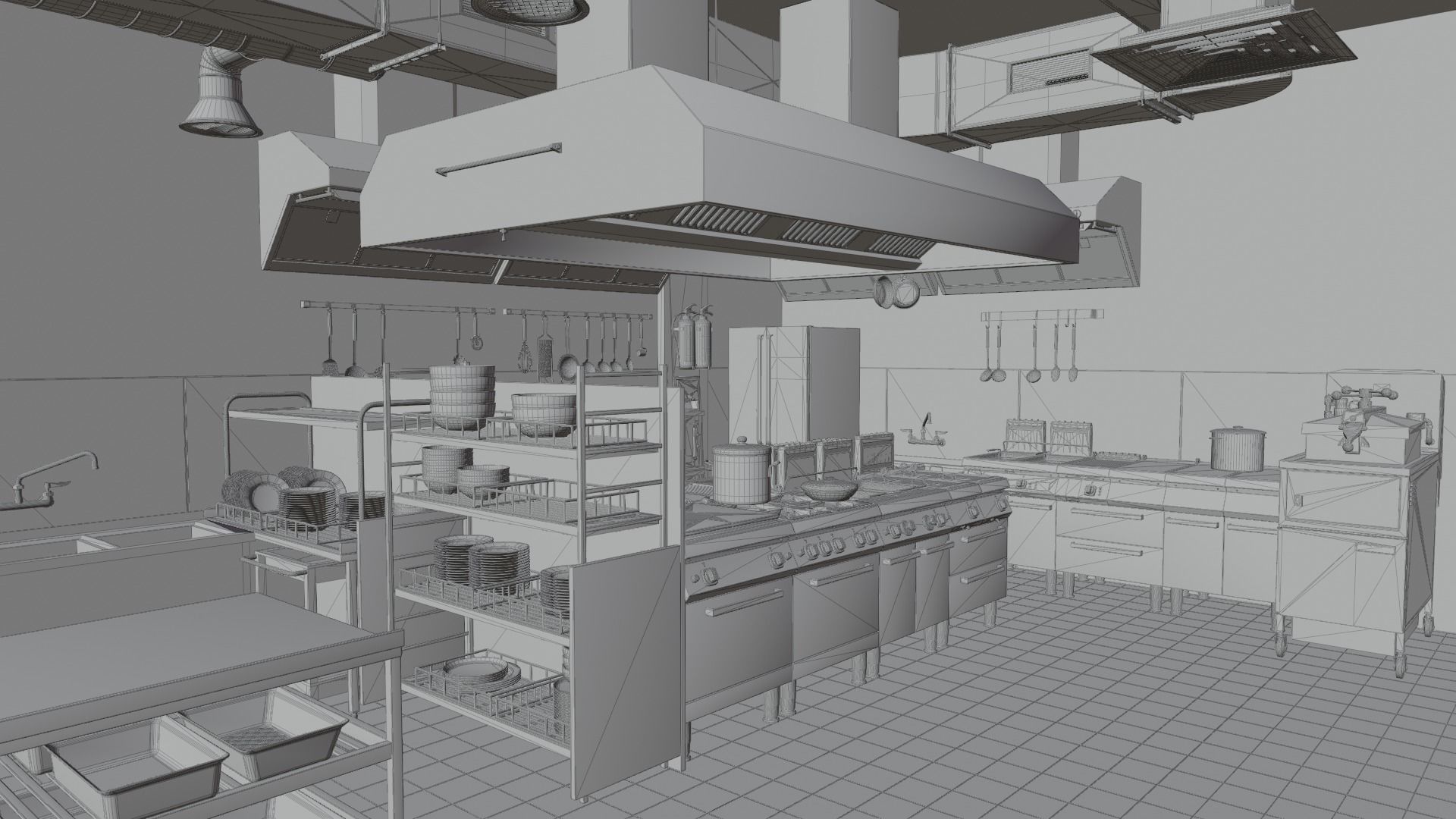 Commercial Kitchen v3 3D model | CGTrader