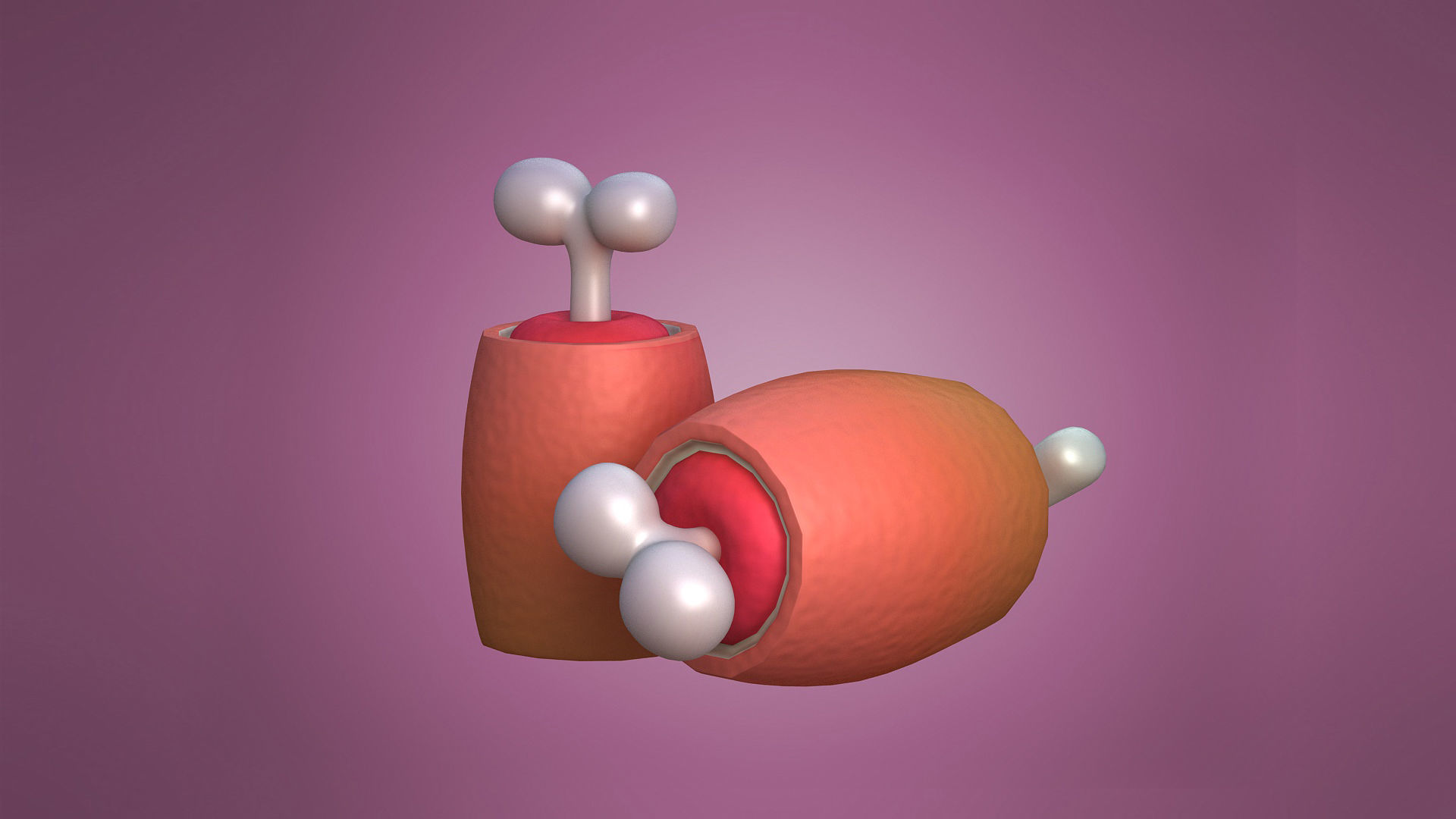 Ham in cartoon style Cartoon Ham Meat 3D model | CGTrader