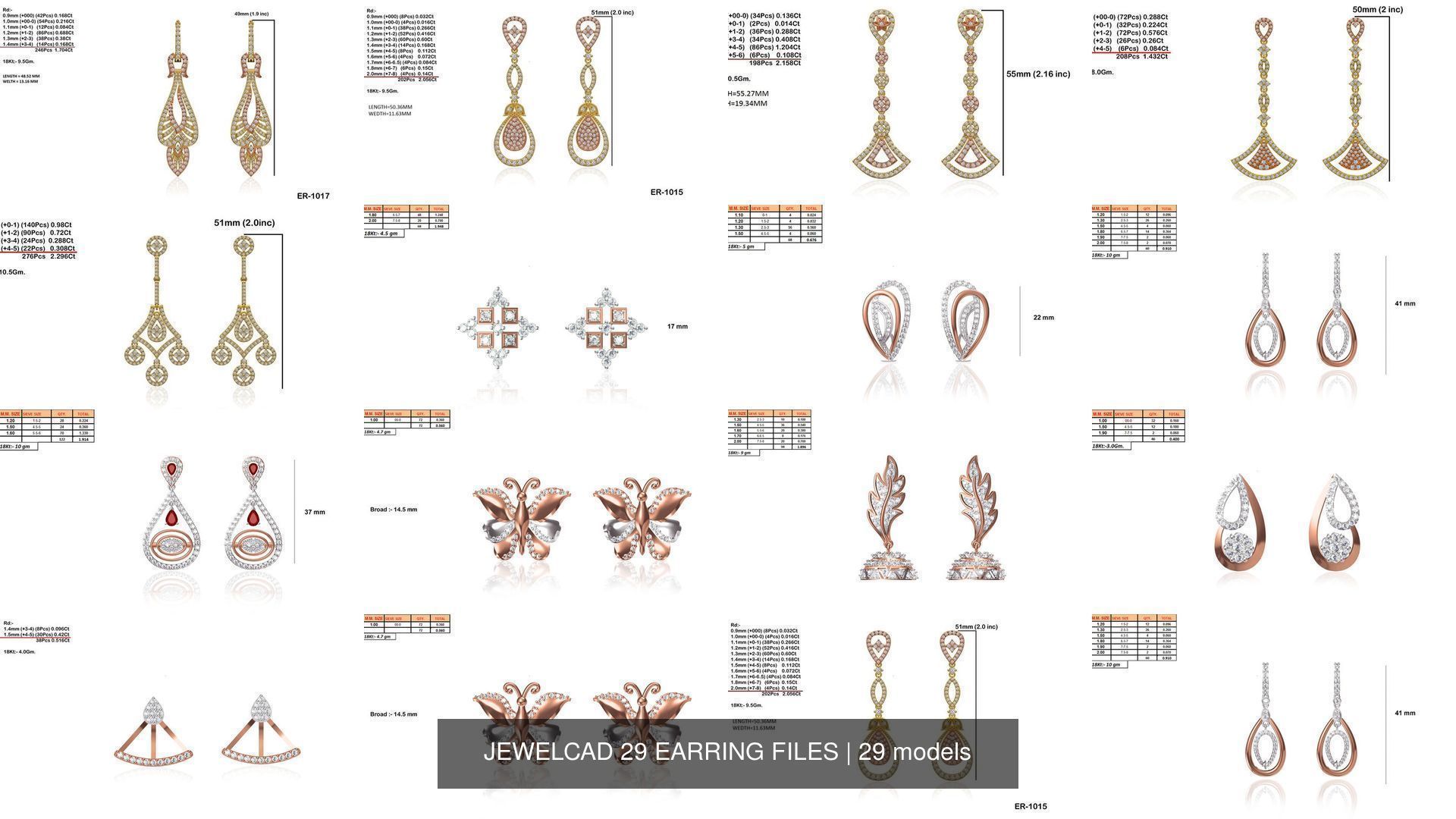 JEWELCAD 466 EARRING FILES 3D Model Collection | CGTrader