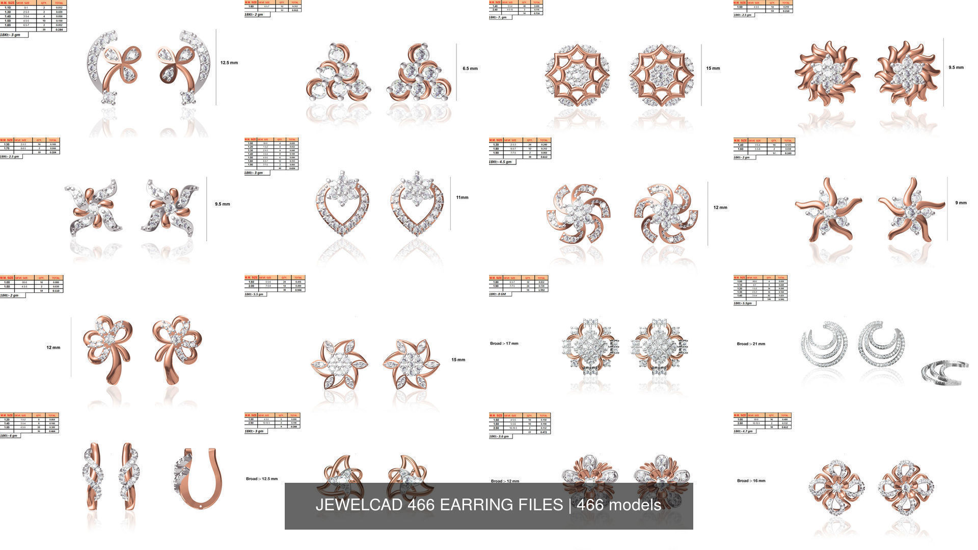 JEWELCAD 466 EARRING FILES 3D Model Collection | CGTrader