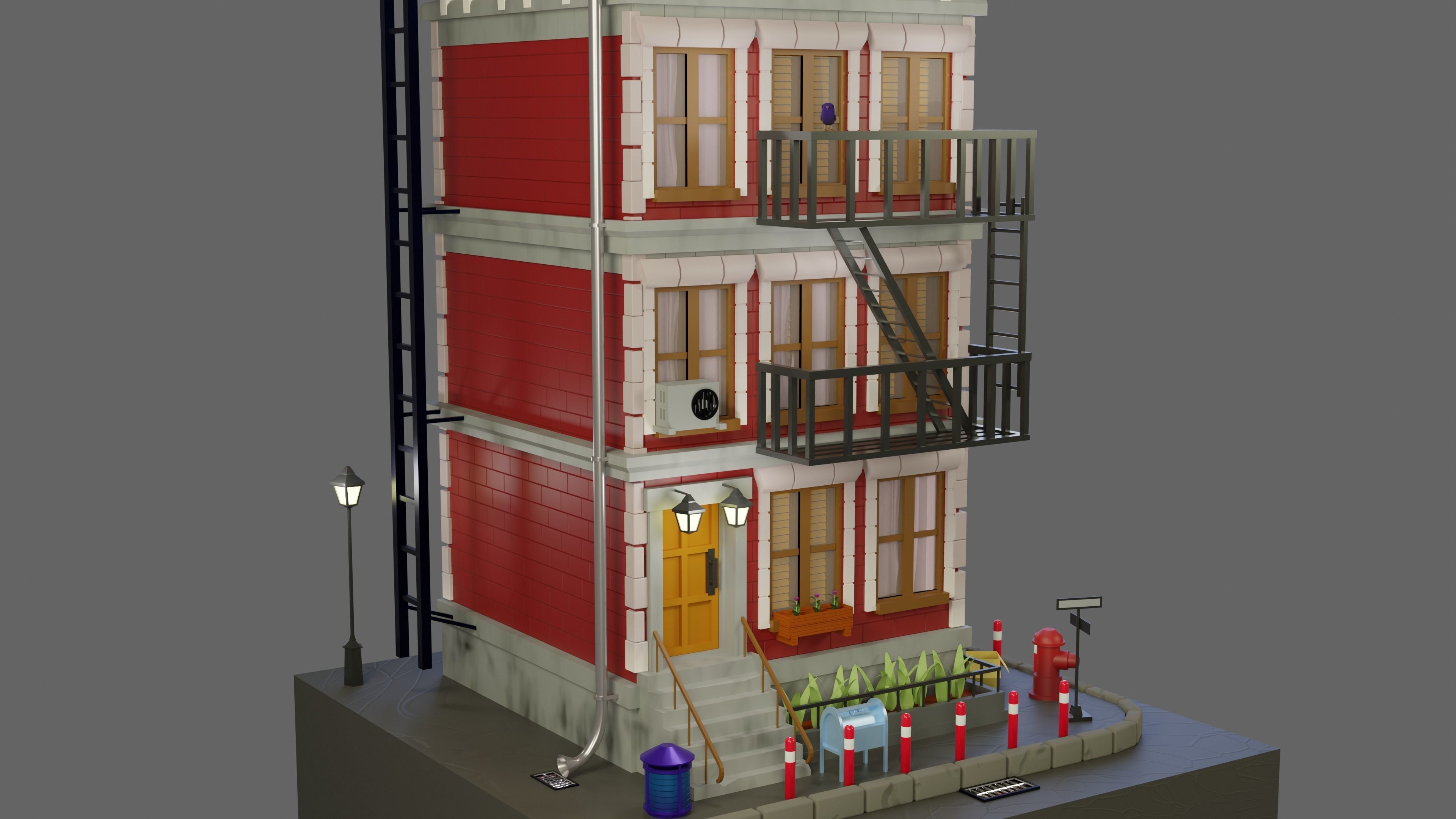 The concept of an animated house free 3D model animated rigged | CGTrader
