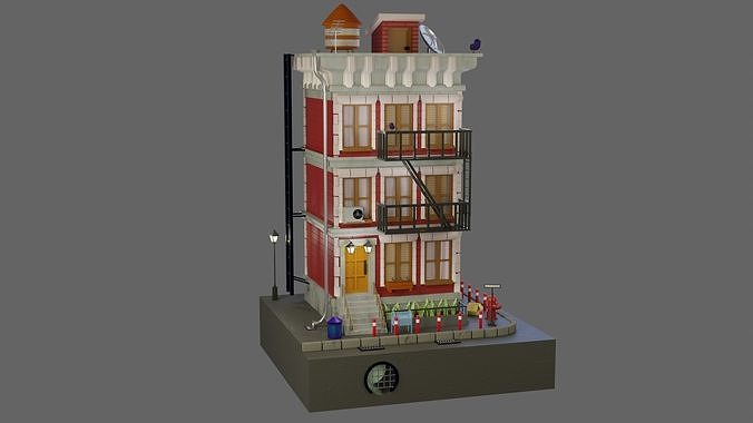 The concept of an animated house free 3D model animated rigged | CGTrader