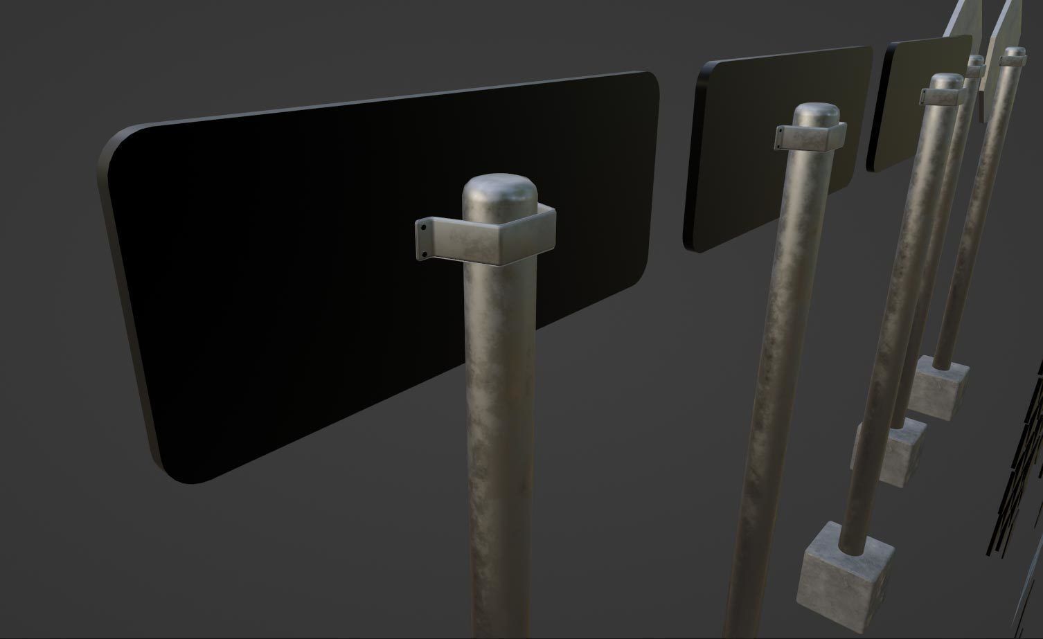 3D model Highway Asset 001 - 280 Sign with PSD Template VR / AR / low ...