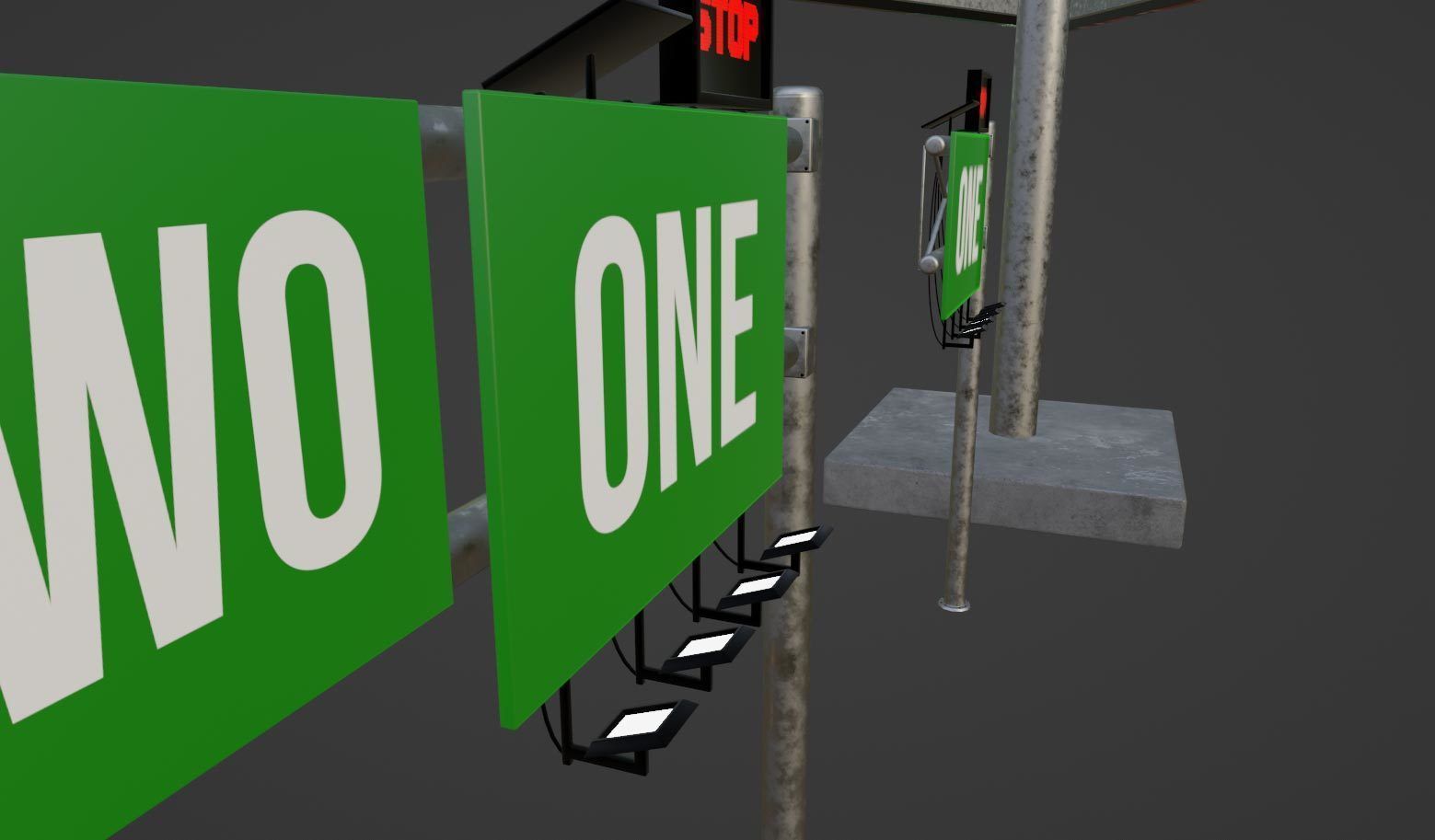 3D model Highway Asset 001 - 280 Sign with PSD Template VR / AR / low ...