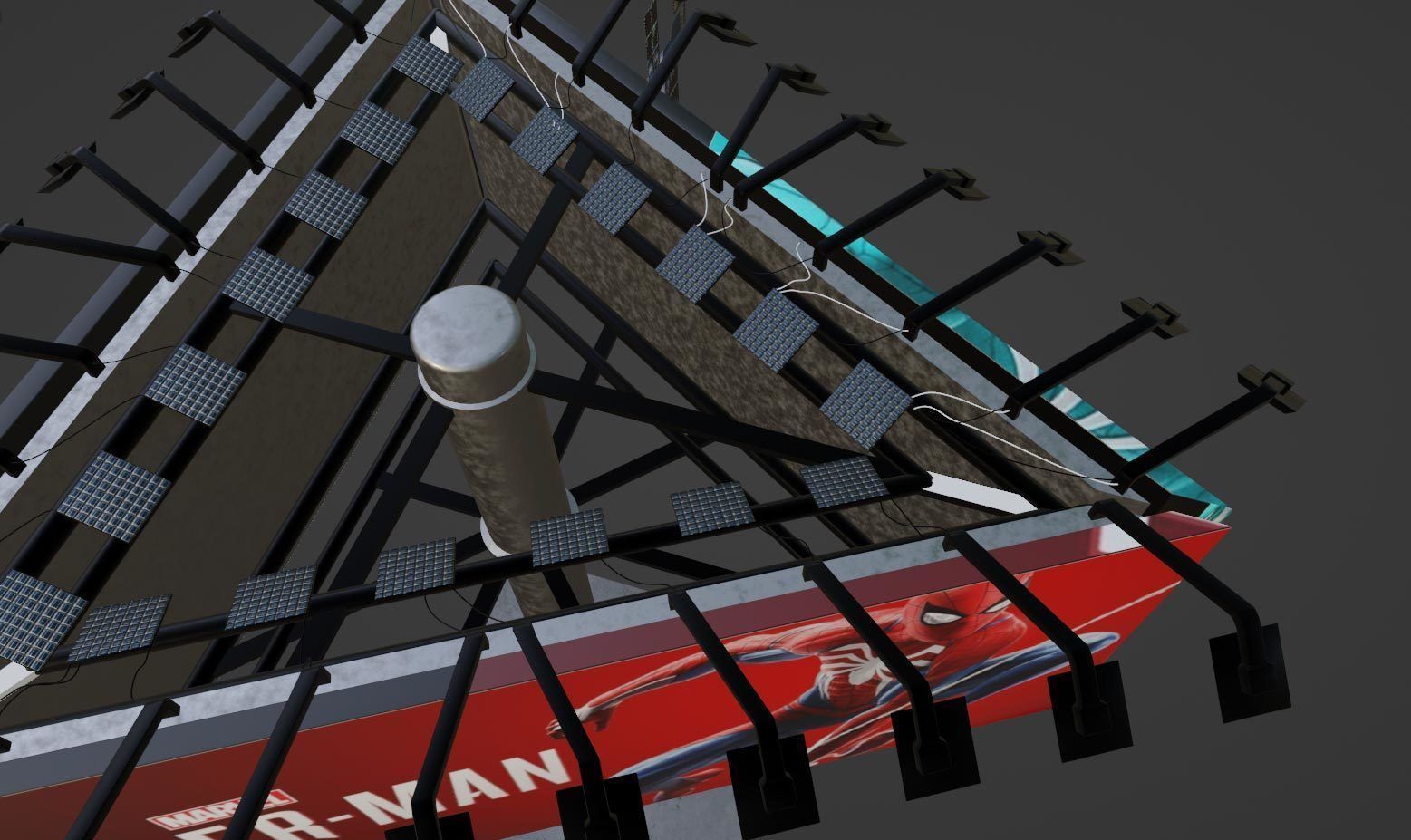 3D model Highway Asset 001 - 280 Sign with PSD Template VR / AR / low ...