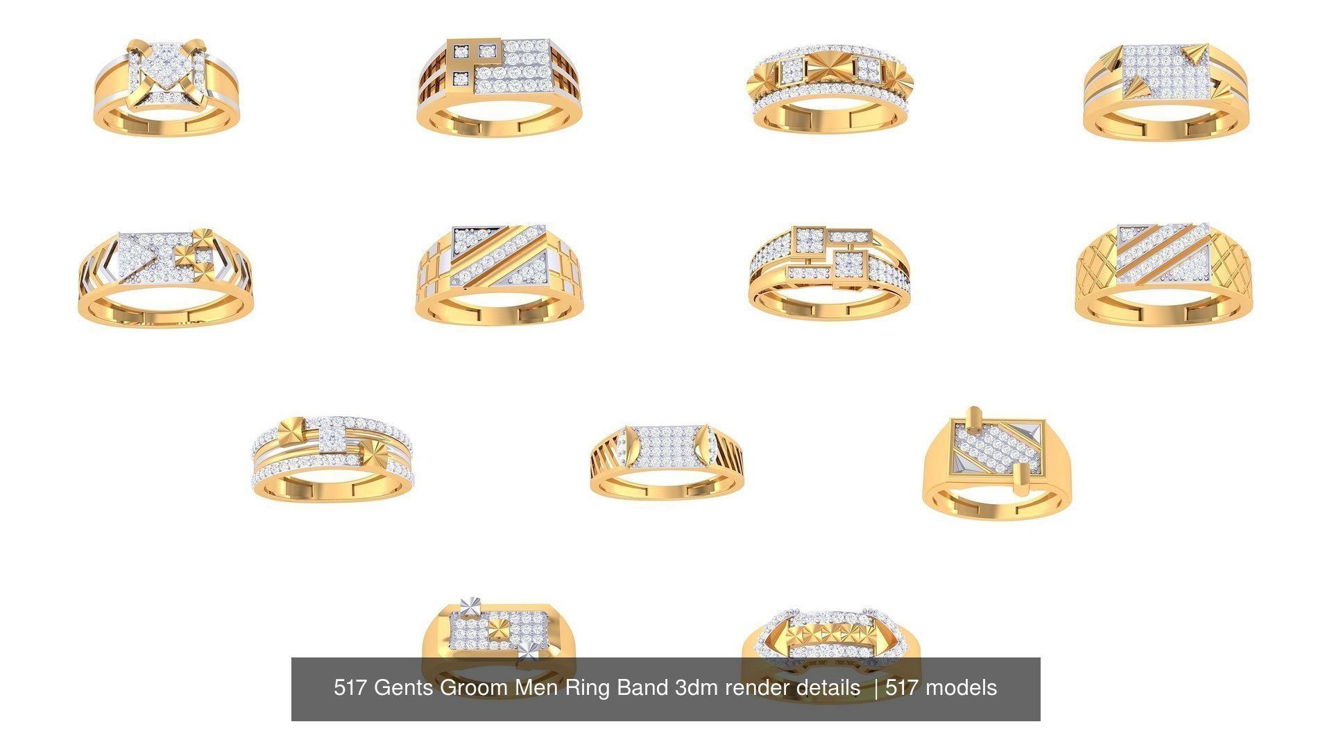 517 Gents Groom Men Ring Band 3dm render details 3D Model Collection ...