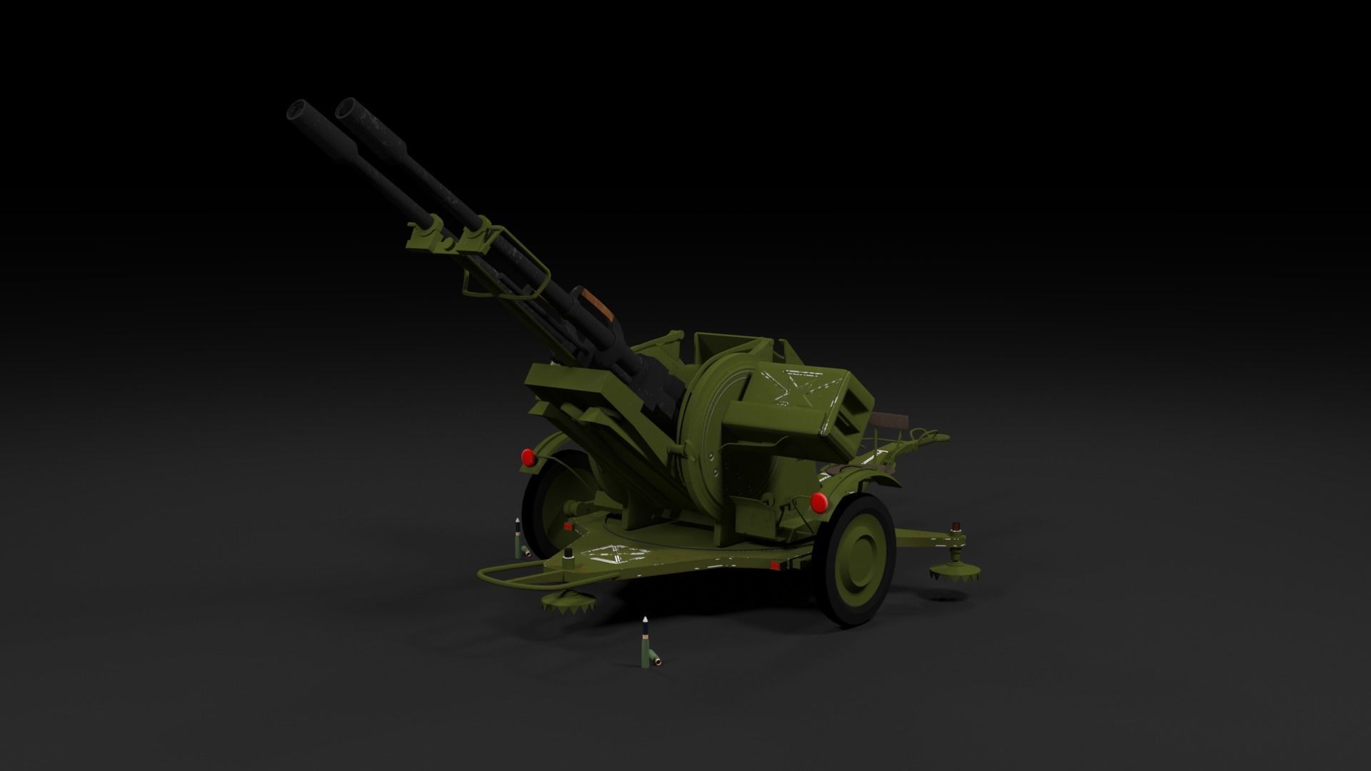 3D model Lowpoly PBR ZU23-2 Anti-aircraft Gun VR / AR / low-poly | CGTrader